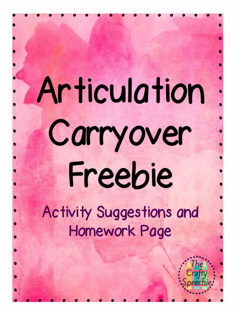 ArticulationCarryoverFreebie 1 | PDF
