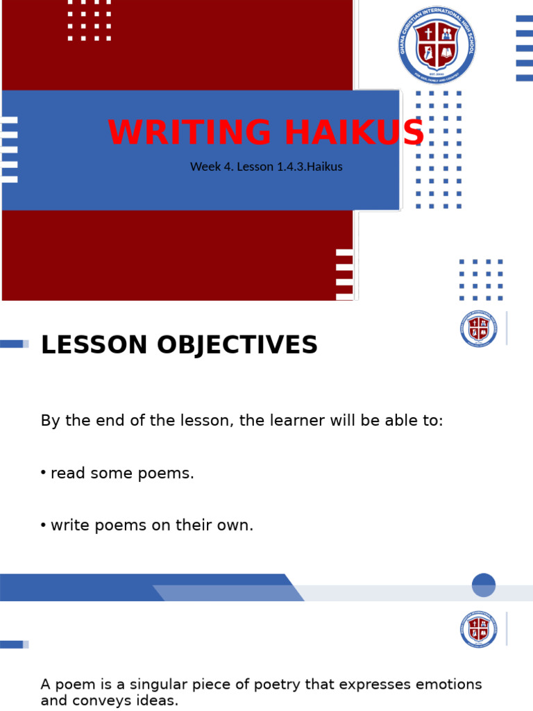 Lesson 2.3.3.writing Haikus | PDF