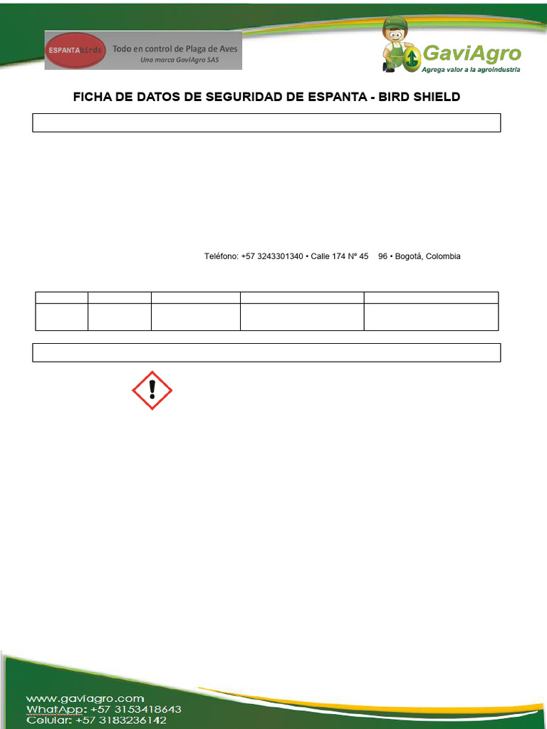 FDS - Espanta Bird Shield V3 07-02-2028 | PDF | Agua