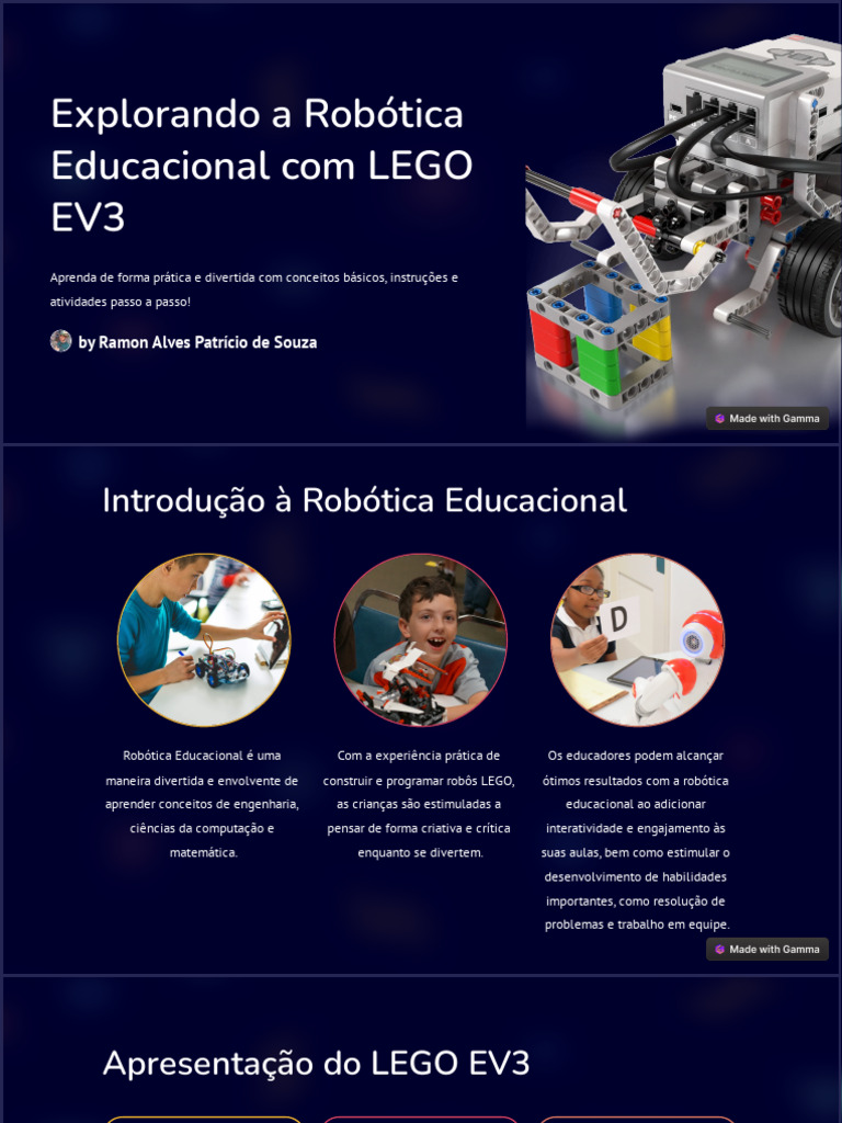 Explorando a Robotica Educacional Com LEGO EV3 | PDF | Robótica | Robô