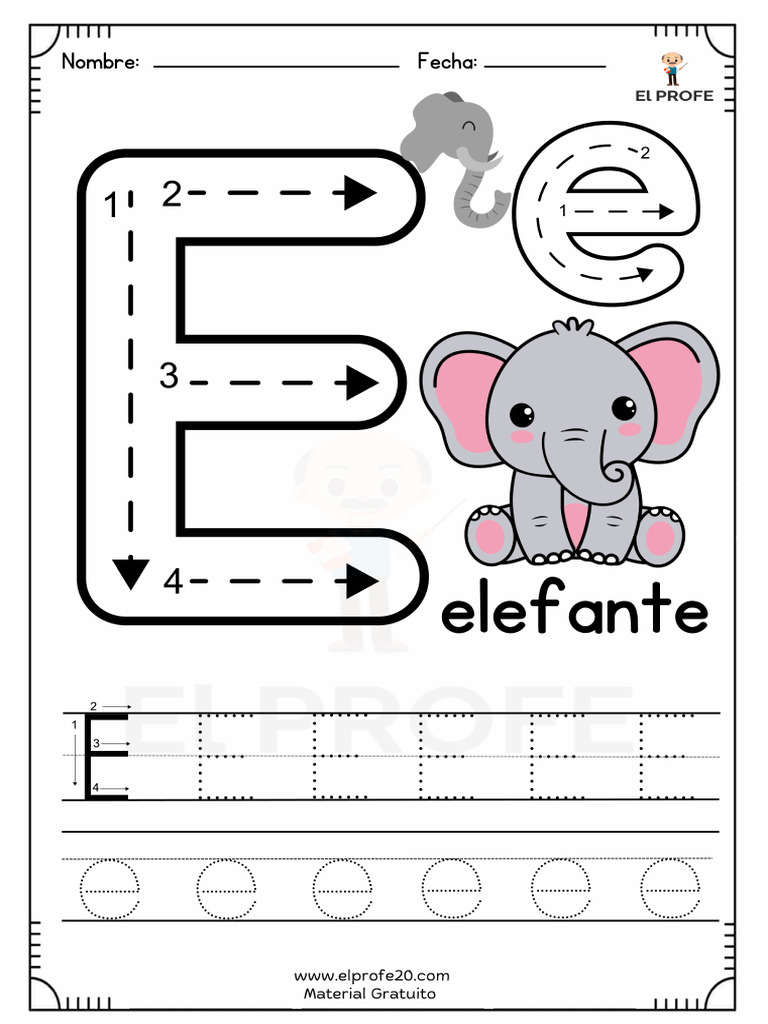 Actividades Con La Vocal e | PDF