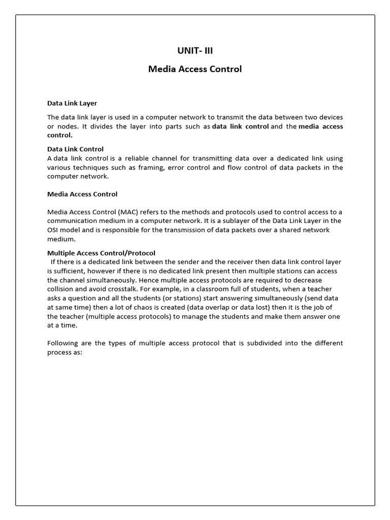 CN-R20-UNIT -3 | PDF | Channel Access Method | Electronics