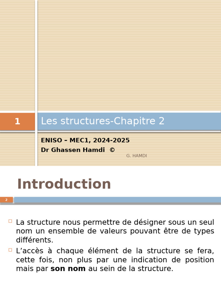 Les structures | PDF | Pointeur (programmation) | Programmation informatique