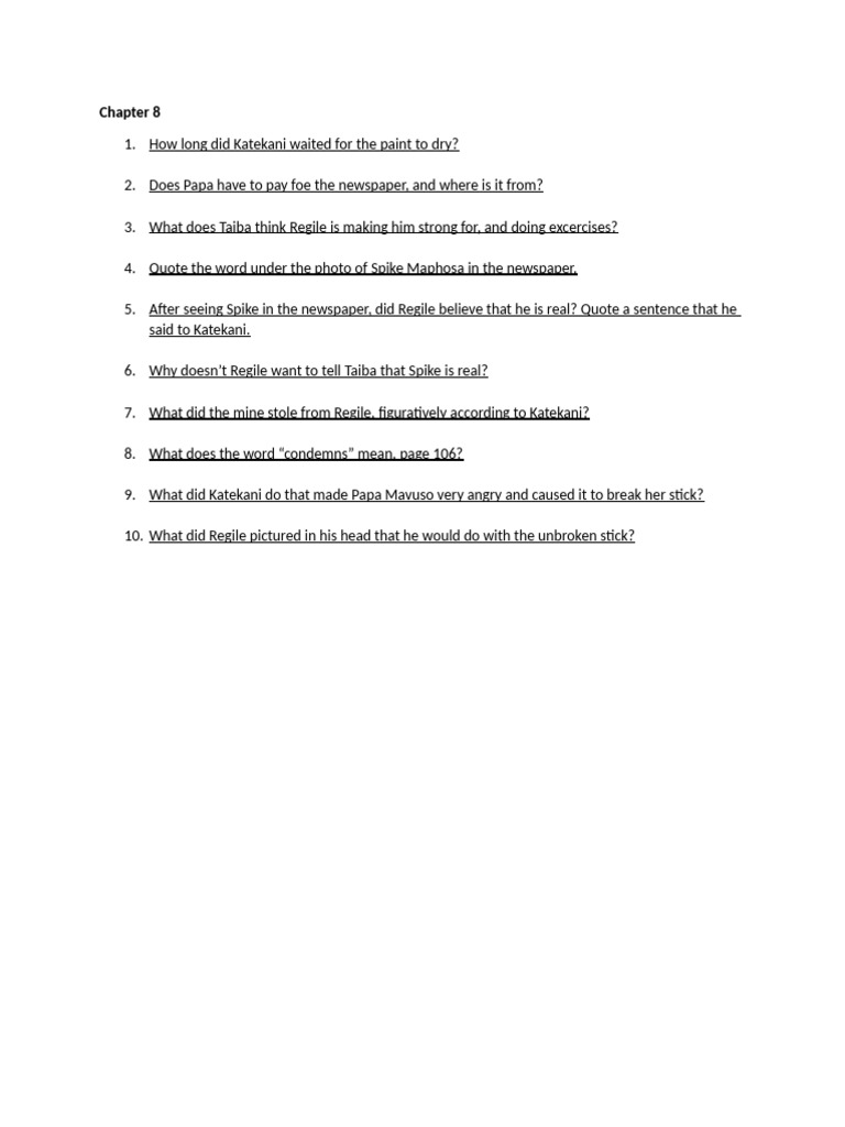 Chapter 8: Key Questions and Insights | PDF