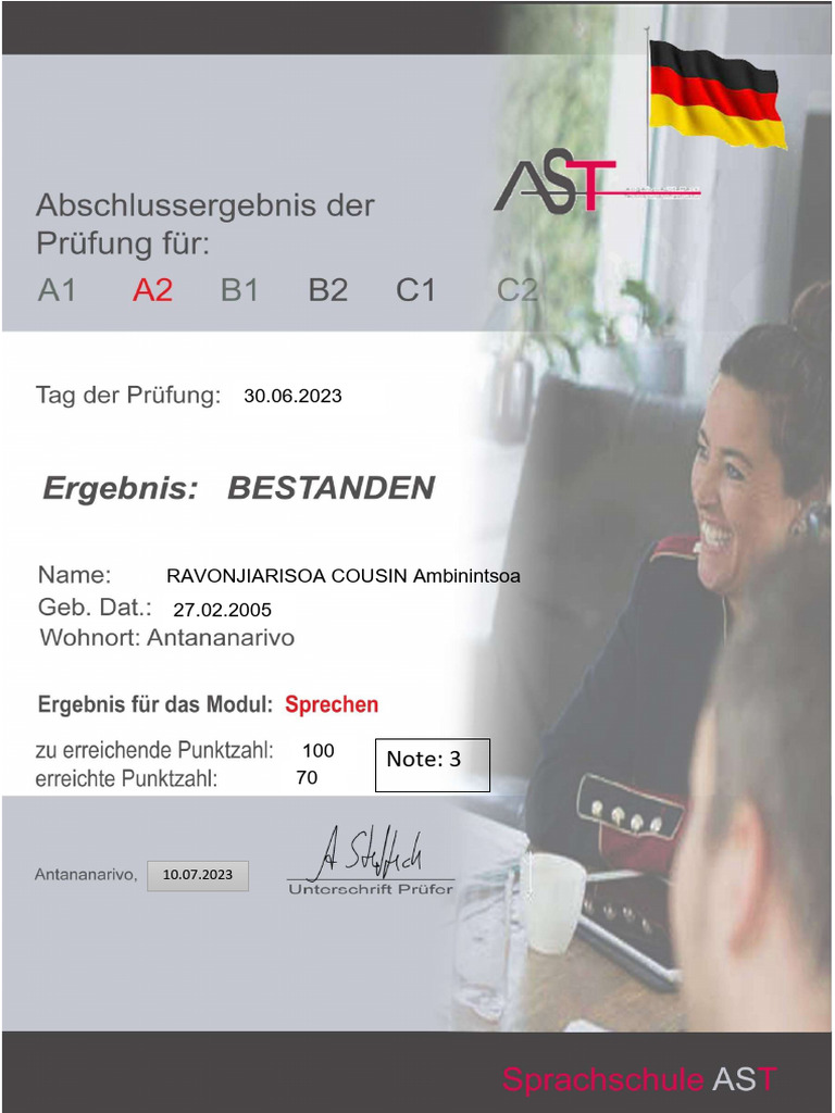 Ambinintsoa A2 Sprechen | PDF