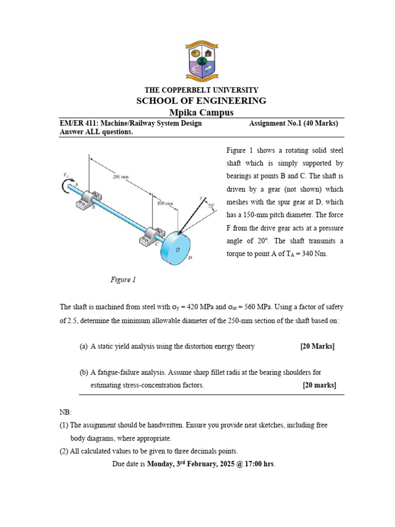 EM ER 411 Assignment 1 2024 2025 | PDF