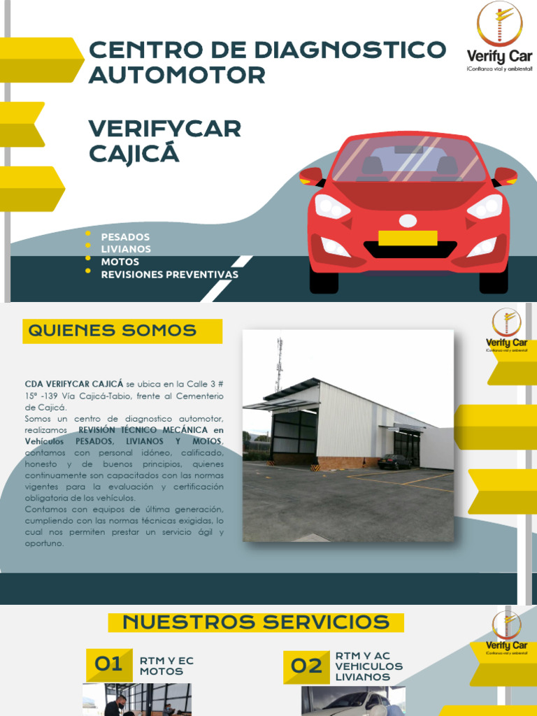 Portafolio de Servicios Cda Verifycar Cajicá Def 04.02.2022 | PDF | Vehículos | Transporte