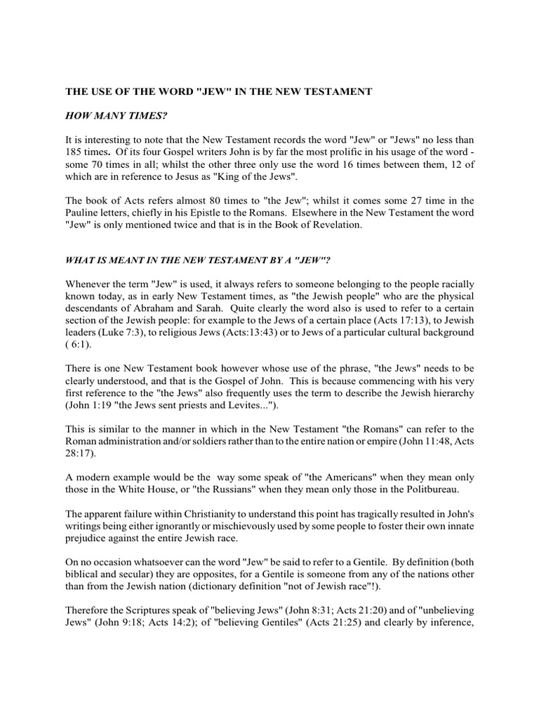 Understanding "Jew" in the New Testament | PDF | Acts Of The Apostles ...