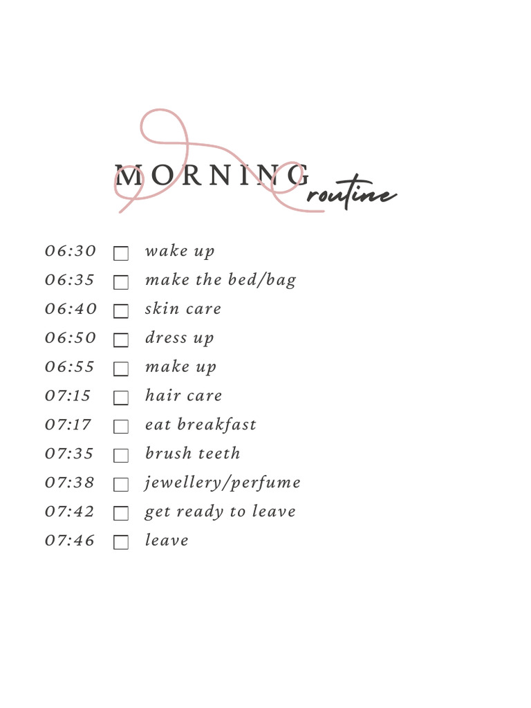 Morning Routine Checklist | PDF