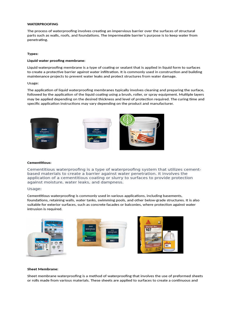 Waterproofing & Damp proofing | PDF | Basement | Building Engineering