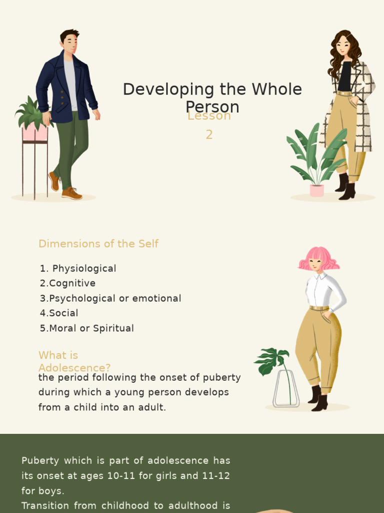 LESSON 2 Developing The Whole Person1 | PDF | Adolescence | Emotions