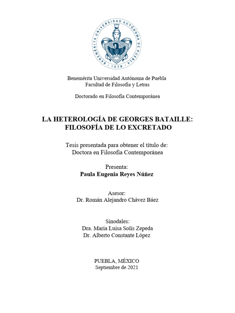 La Heterología de Georges Bataille Filosofía de Lo Excretado | PDF | Georg Wilhelm Friedrich ...