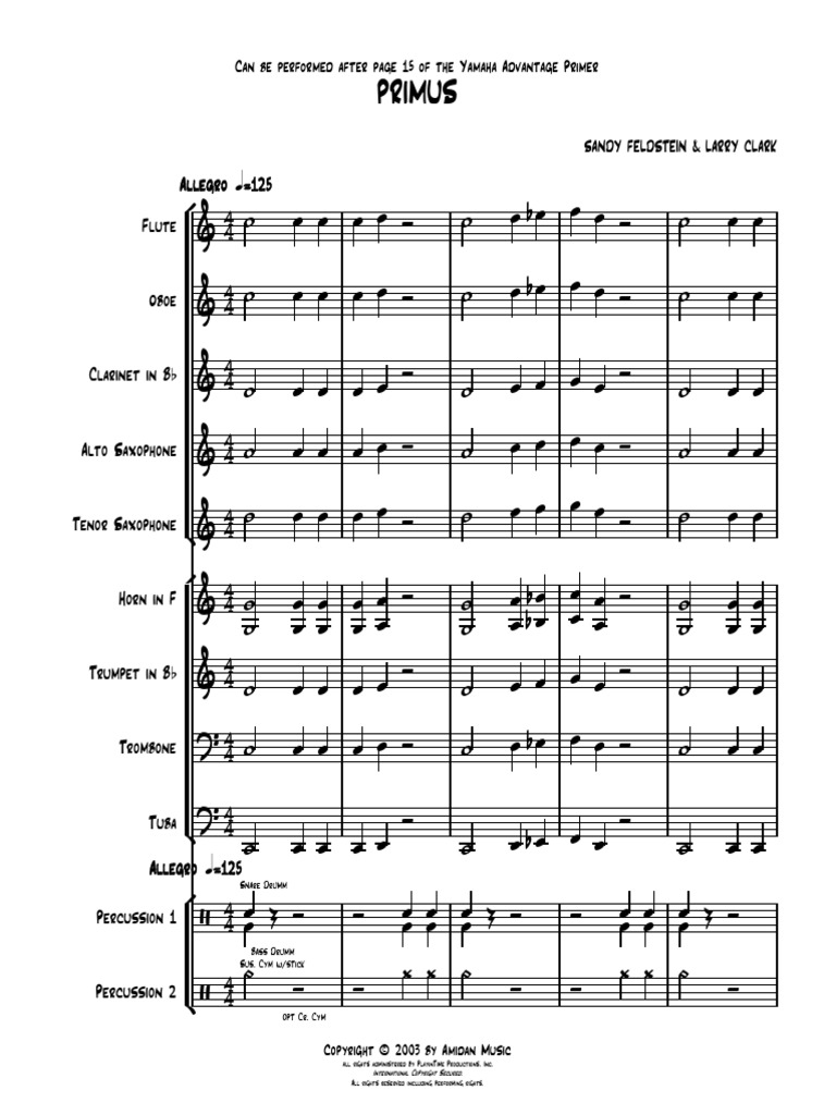 PRIMUS - Score and Parts | PDF | Trombone | Brass Instruments