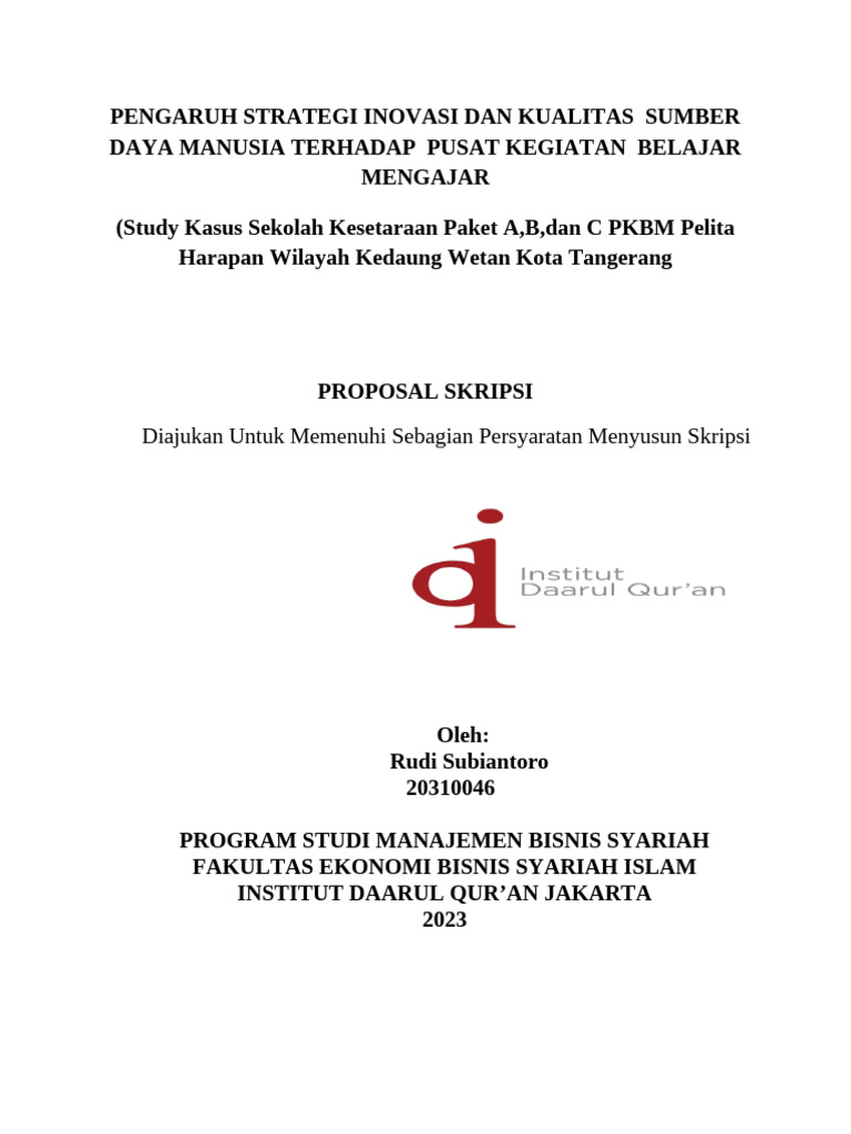 Daftar Sempro 2023-2024 | PDF
