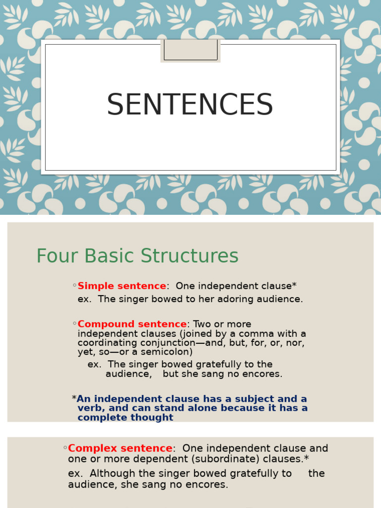 14th Meeting SENTENCES | PDF | Linguistics | Grammar