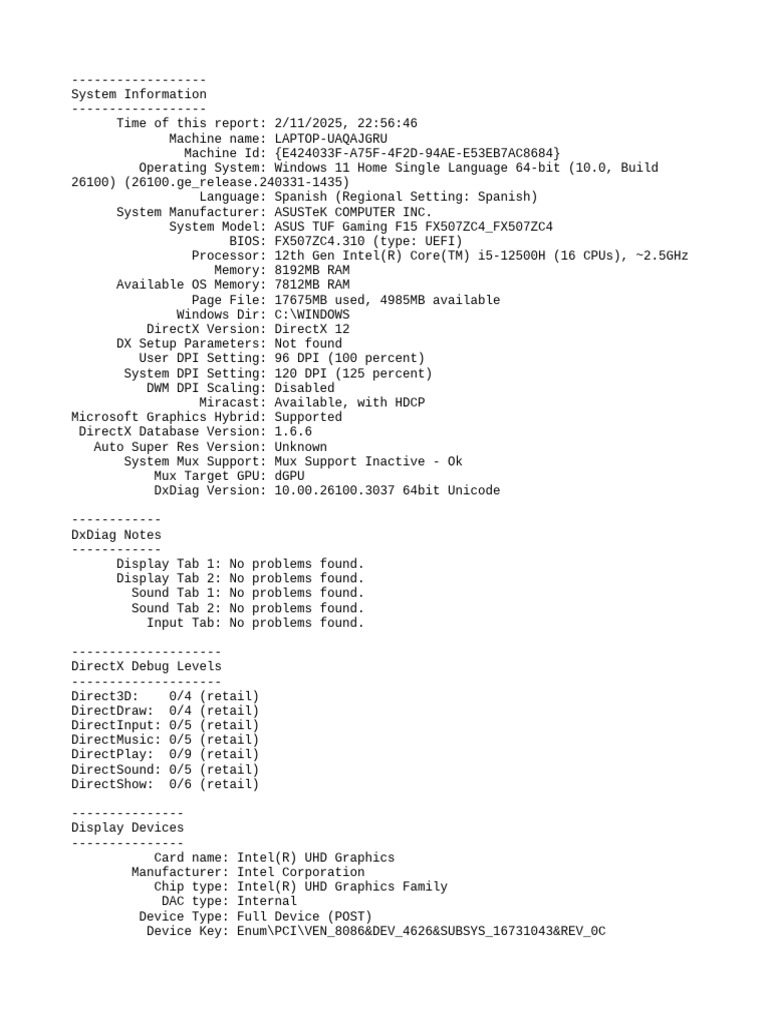 DxDiag | PDF | Device Driver | Graphics Processing Unit