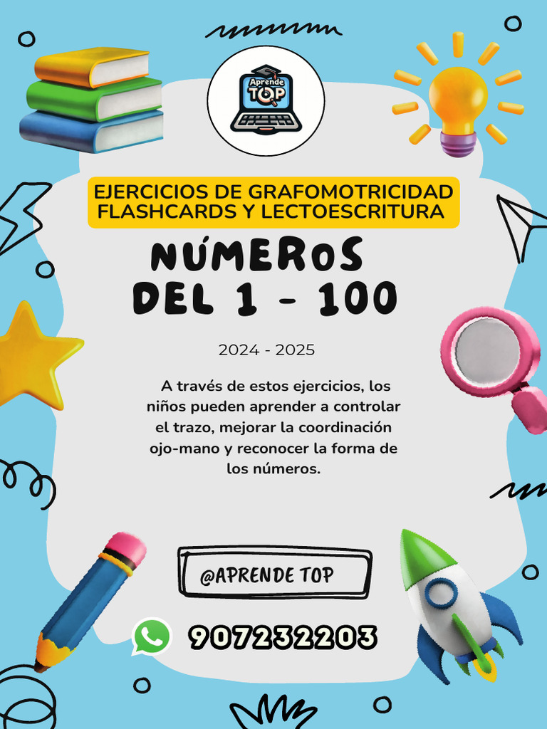 Trazos de Números del 1 al 100 | PDF
