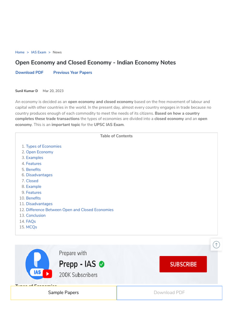 Open vs Closed Economy Explained | PDF | Economies | Trade