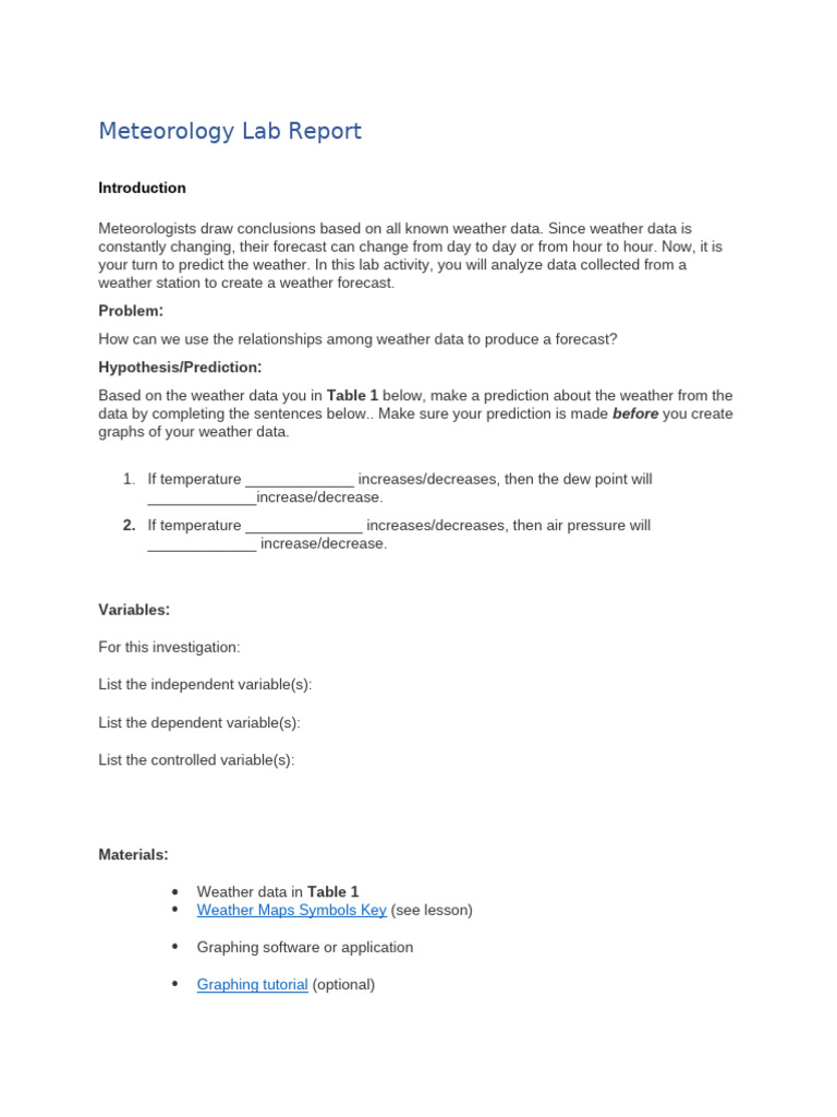 meteorology_lab_report | PDF | Weather | Meteorology