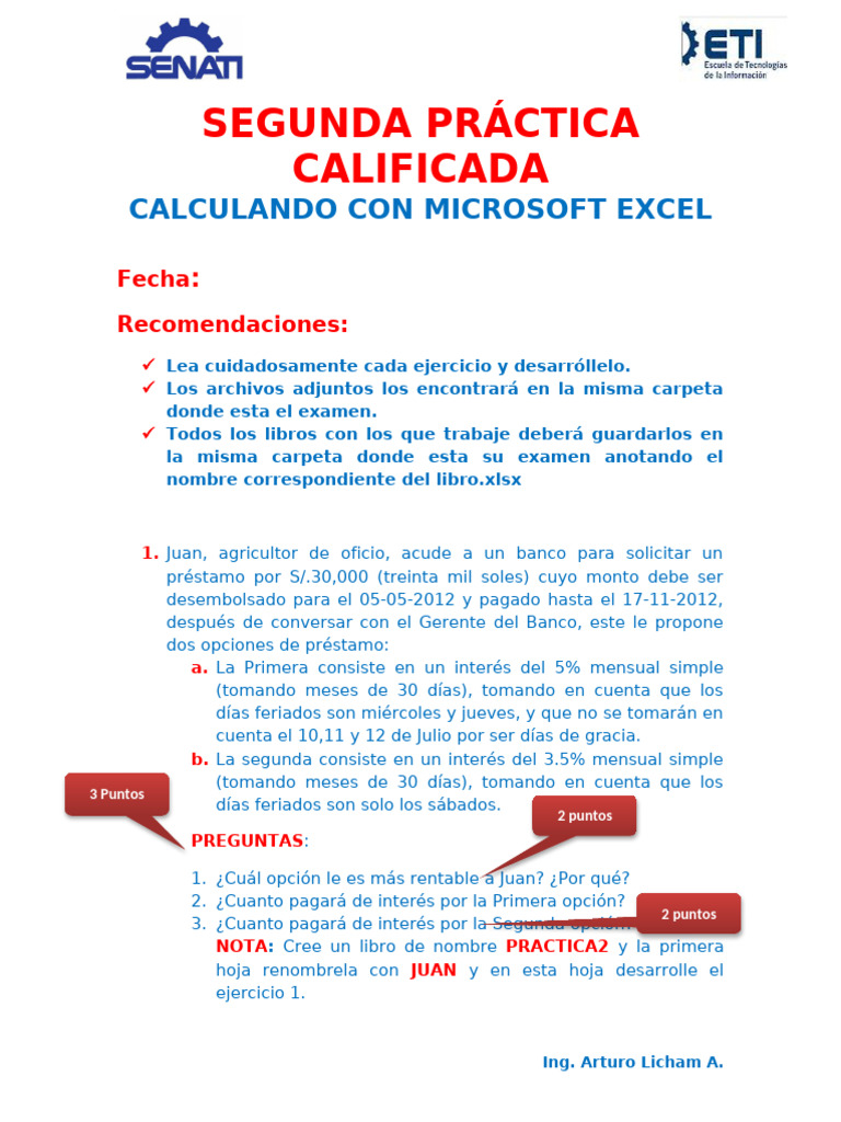 2da Práctica - Excel Básico | PDF