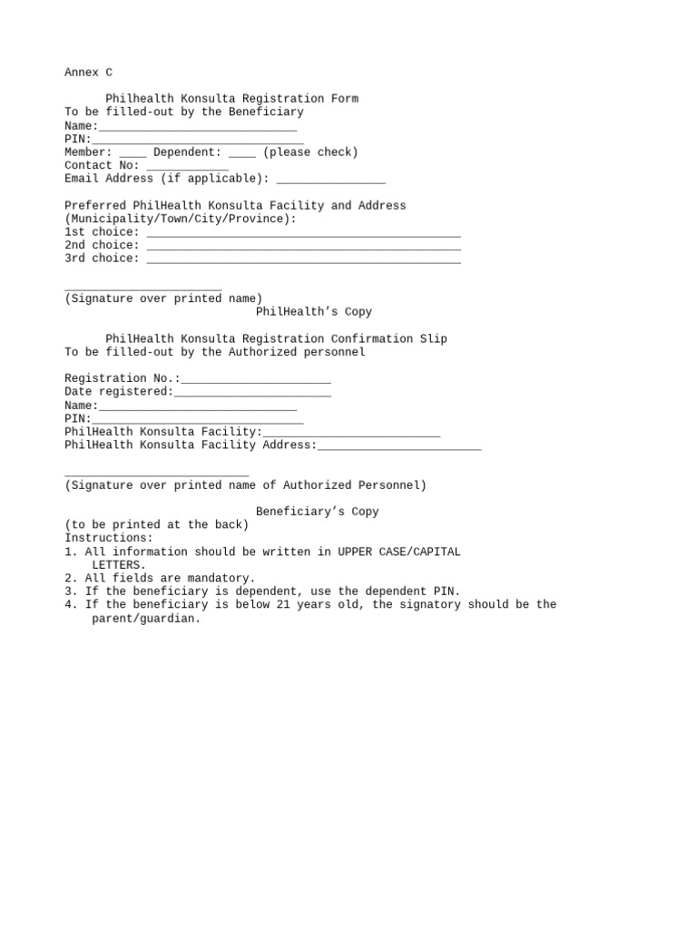 PhilHealth Konsulta Registration Form Guide | PDF