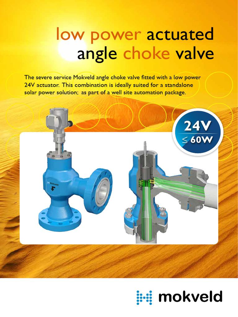 Mokveld Product Sheet Low Powered Angle Choke | PDF | Valve | Actuator