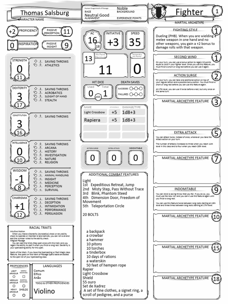 Fighter Us Letter Editable | PDF | Dice | Armour