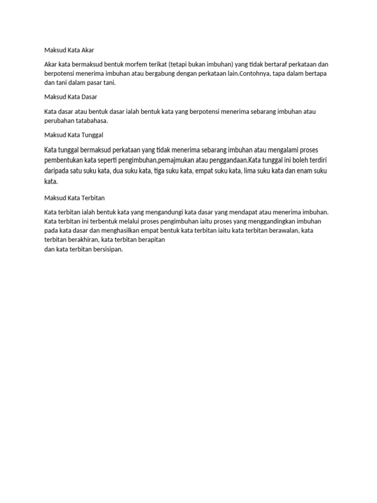 Maksud Kata Akar | PDF