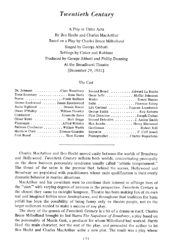 20th Century (Ben Hecht and Charles Macarthur) (Z-Library) | PDF