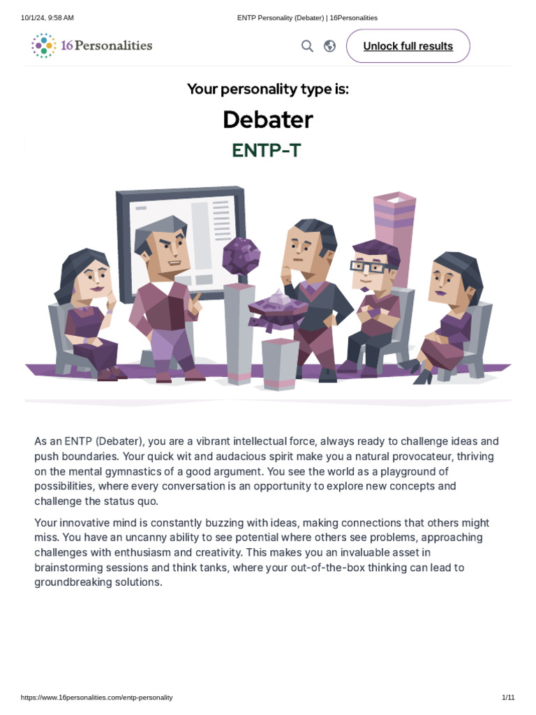 ENTP Personality (Debater) - 16personalities | PDF | Mind | Intelligence