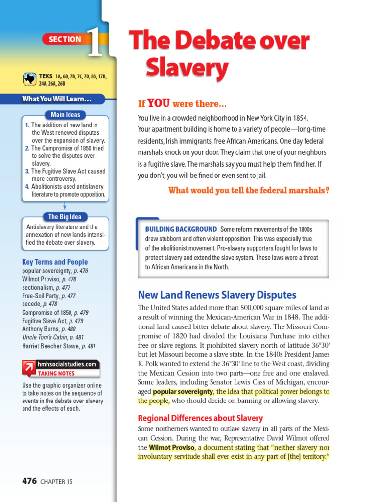 Differing Views on Clay's Compromise | PDF | Abolitionism In The United ...