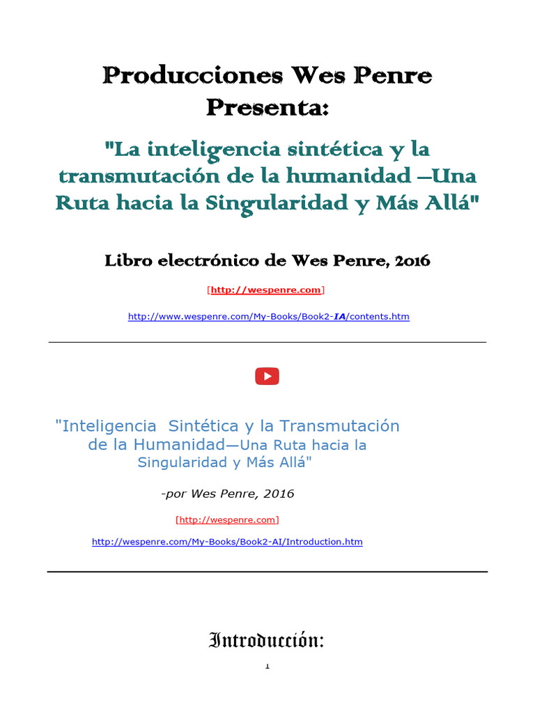 0 - Introducción wes penre | PDF | Singularidad Tecnológica | Inteligencia artificial
