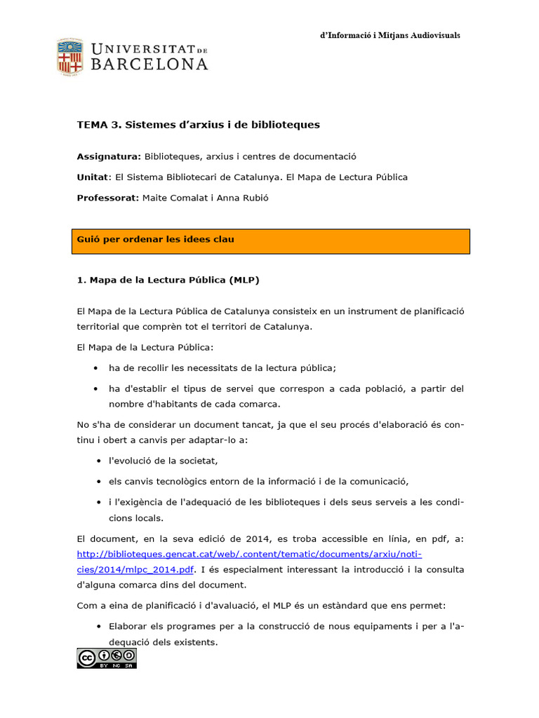 BACD Tema 3 Mapa Lectura Pública | PDF