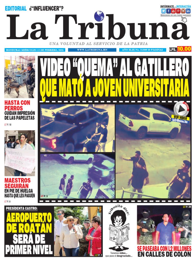 La Tribuna PDF Web 12022025 | PDF | Honduras | Corrupción política