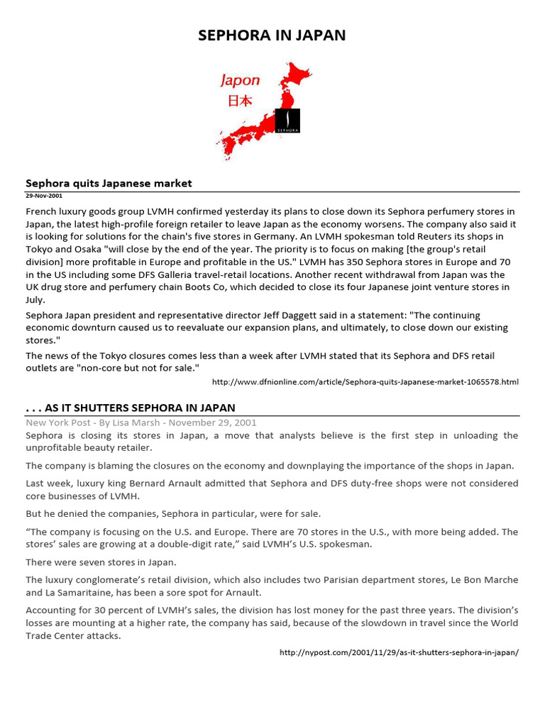 Sephora in Japan and in China | PDF | Brand | Economies