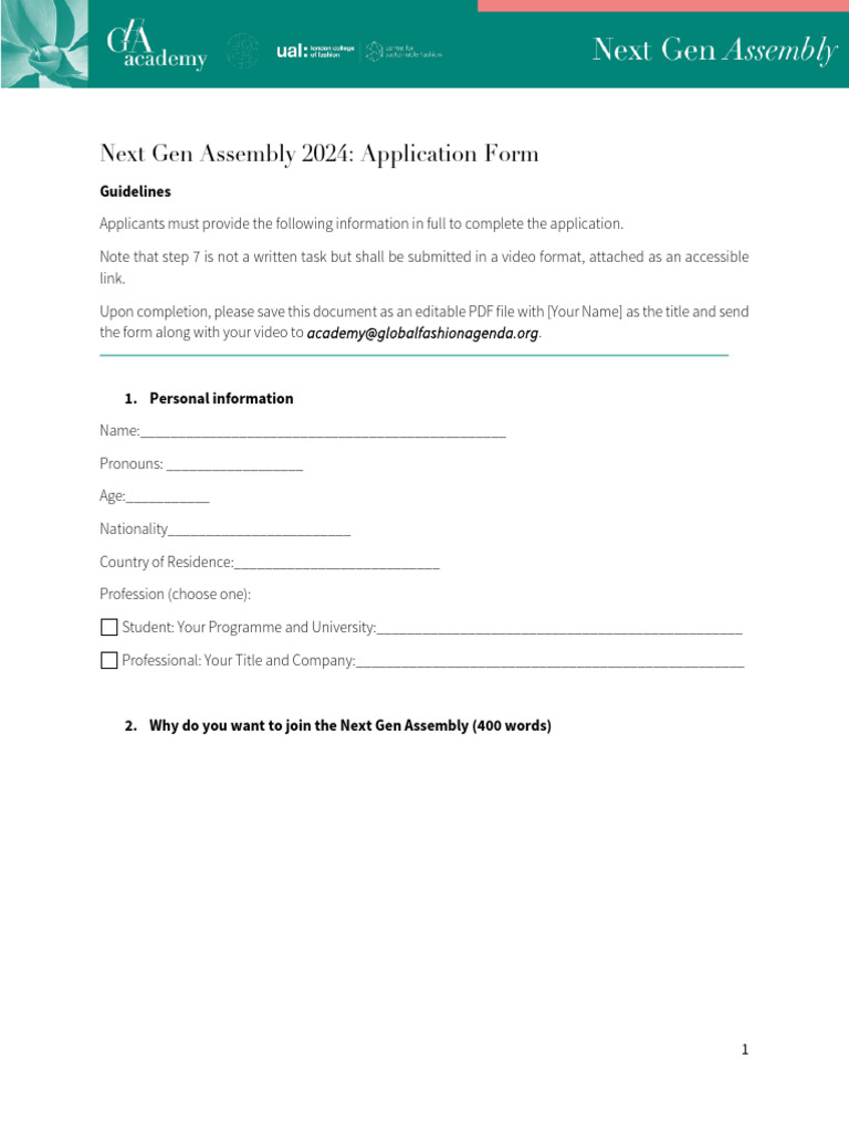 Next Gen Assembly 2024 Application Guide | PDF | Social Psychology