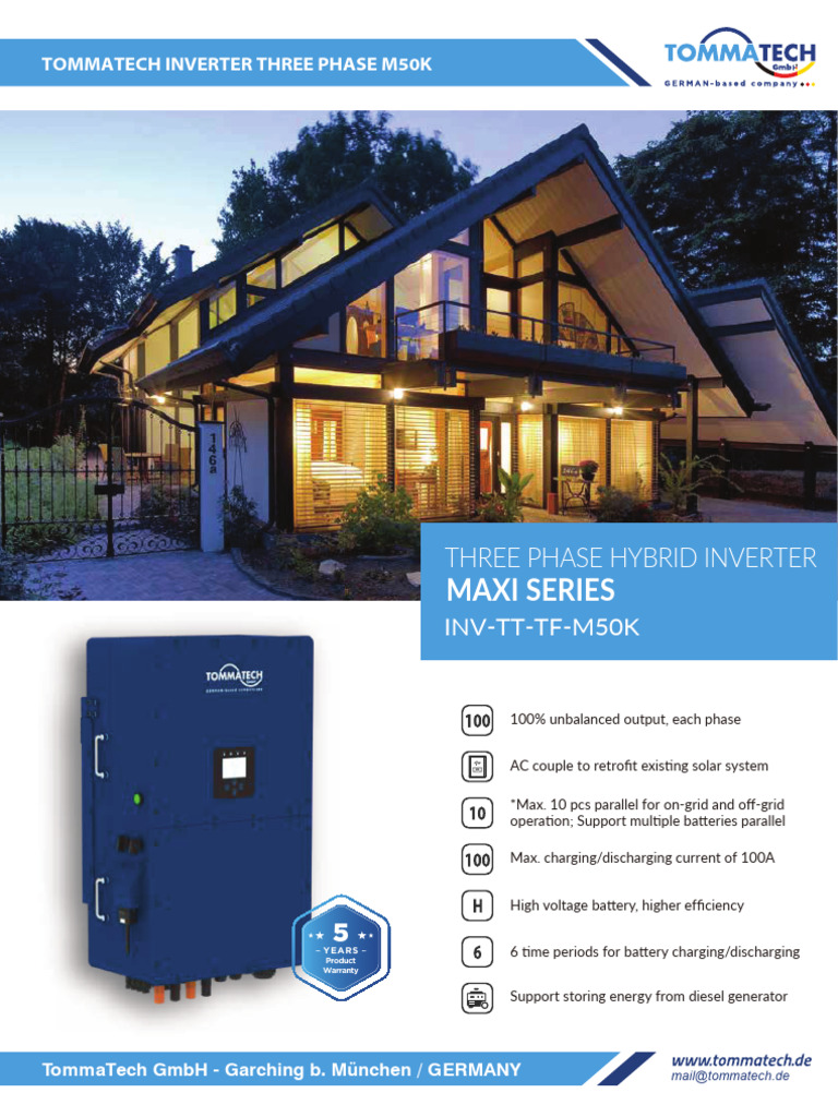 Tommatech Inverter Three Phase m50k 1193 en | PDF | Power Inverter | Alternating Current