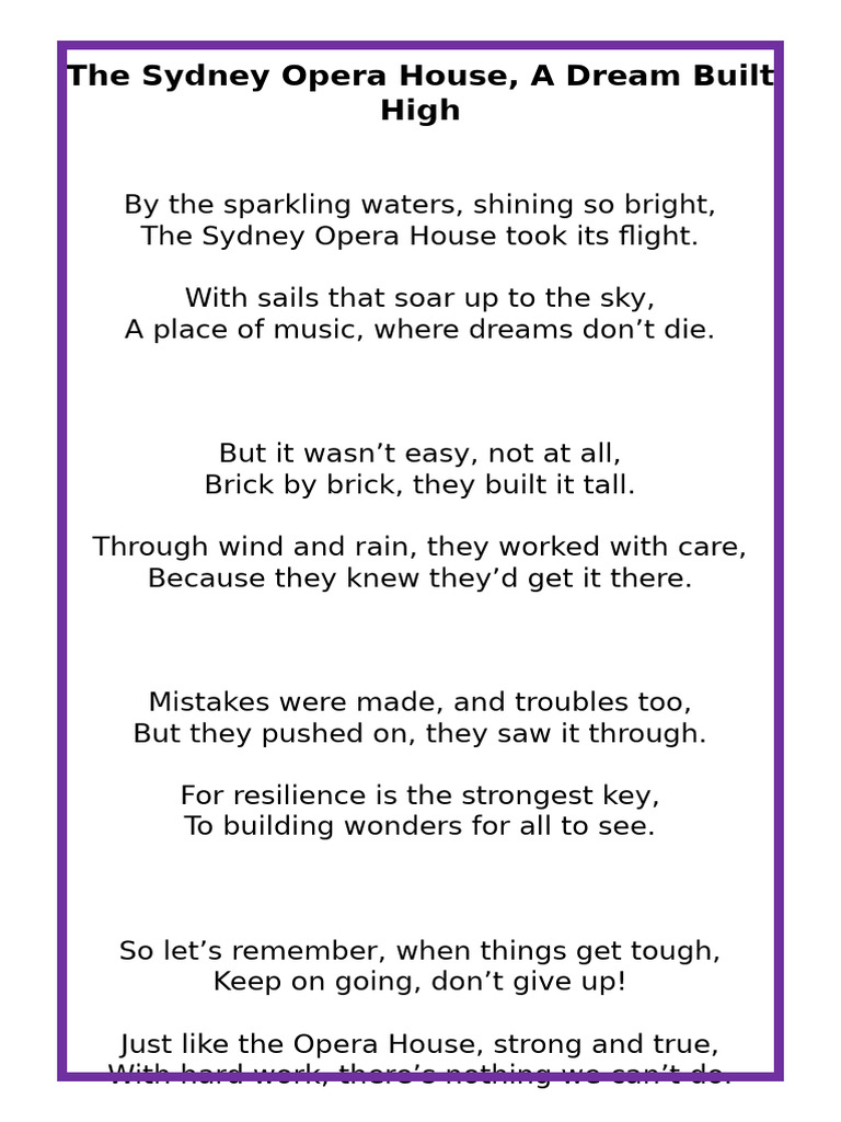 Opera House Poem | PDF