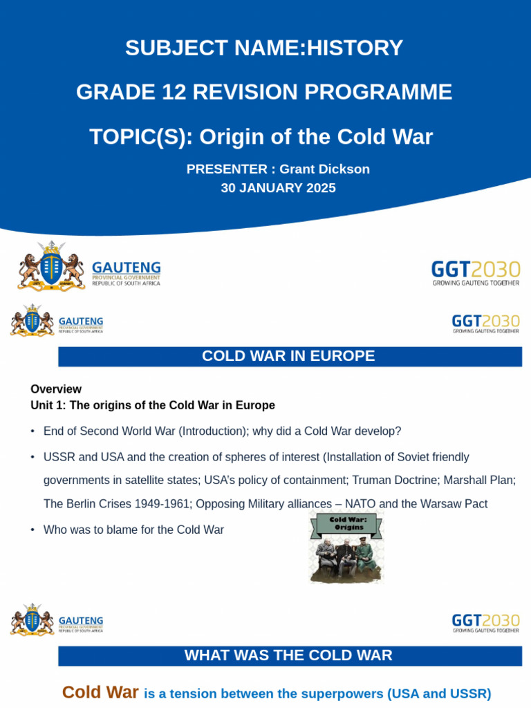 Question 1 Origin of The Cold War 2025 | PDF | Cold War | Communism
