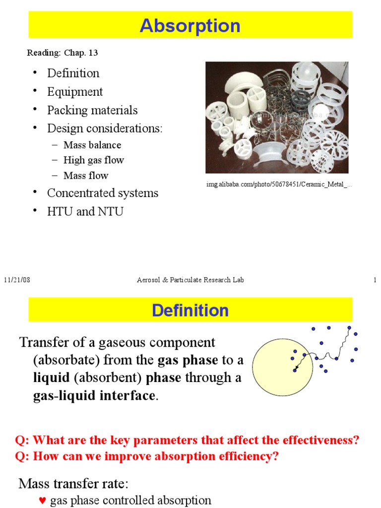 Gas Absorption: Principles and Design | PDF | Particulates | Aerosol