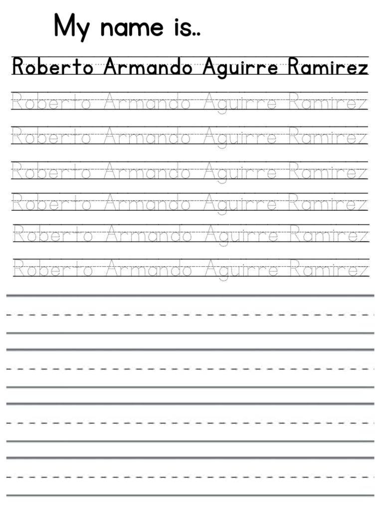 Name Tracing Practice Worksheet | PDF