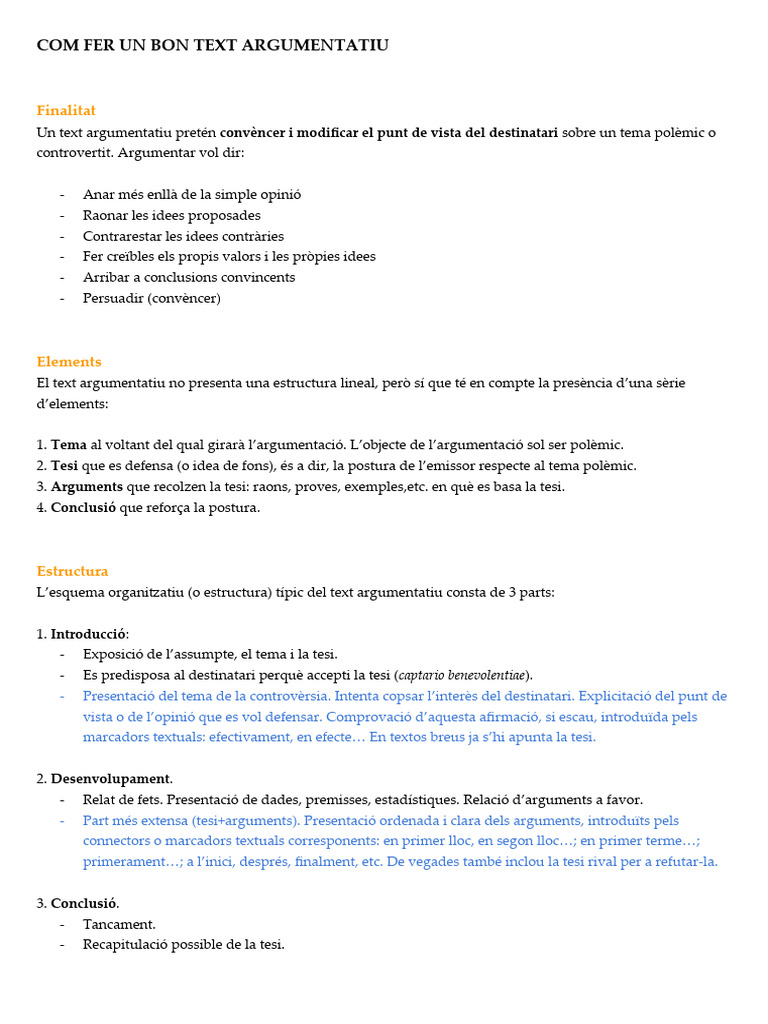 Text Argumentatiu | PDF