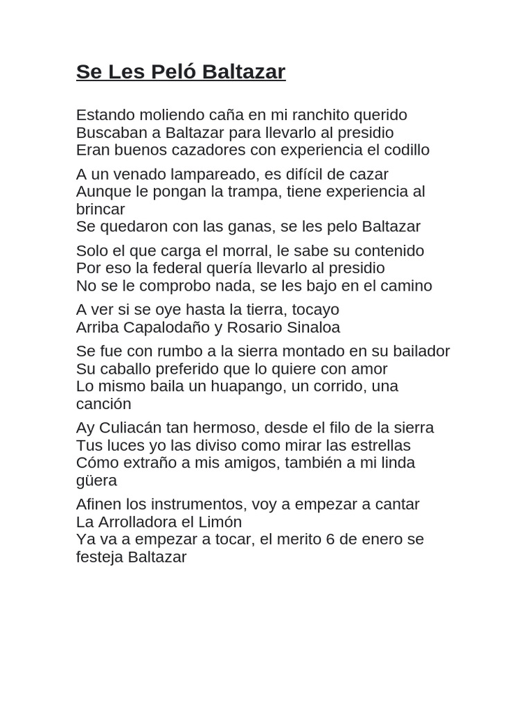 Se Les Peló Baltazar | PDF