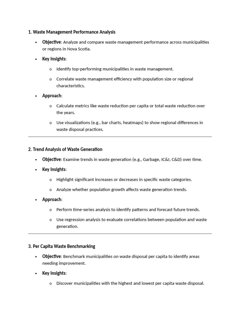 Nova Scotia Waste Management Analysis | PDF | Waste Management | Data ...