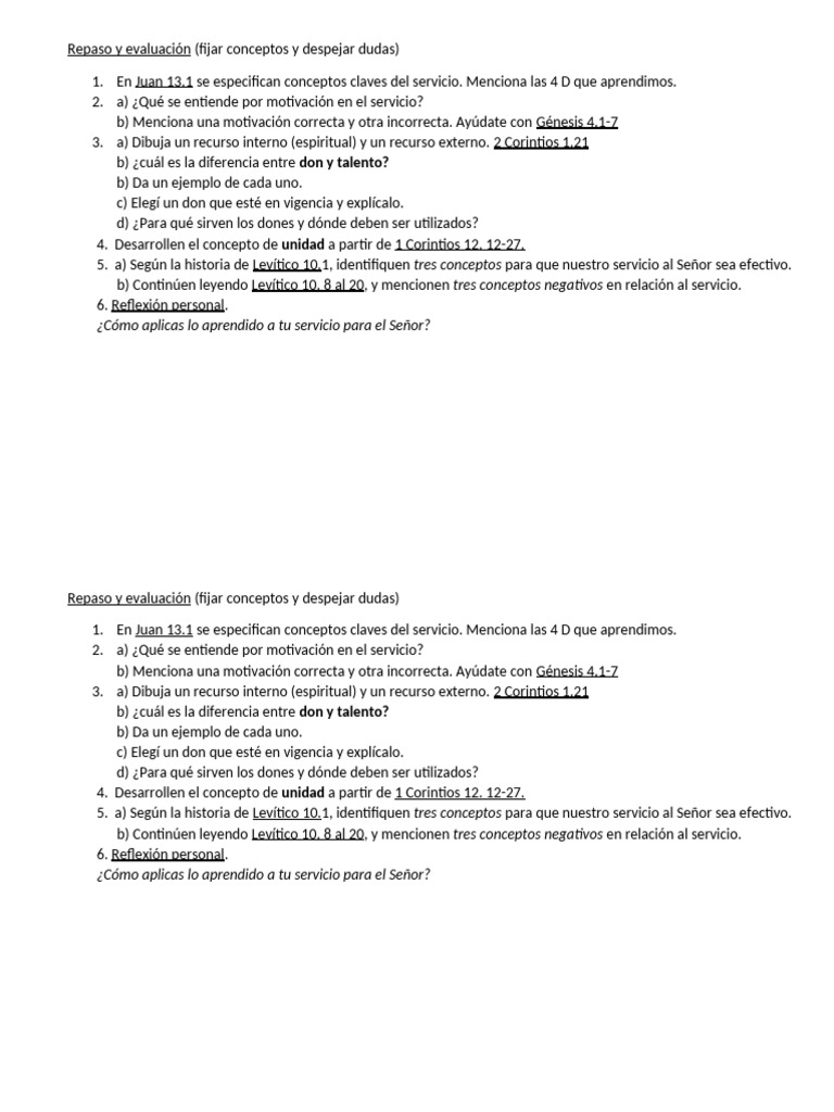 Repaso y Evaluación- Escuelita | PDF