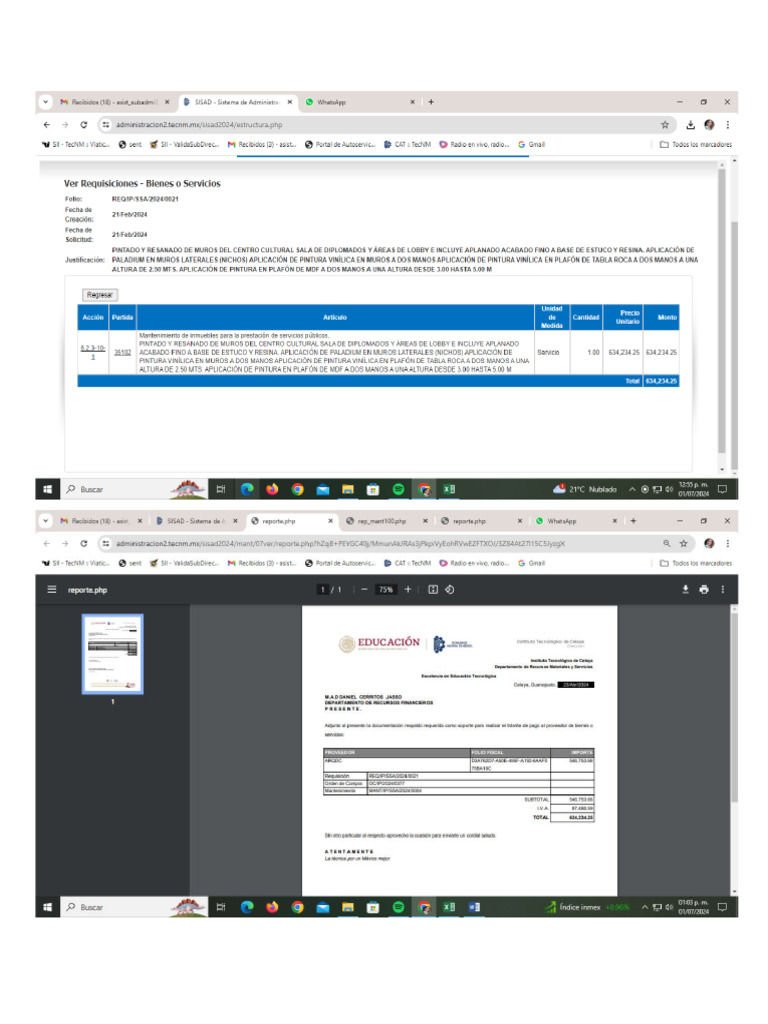 Ejemplo Orden de Mtto req compras | PDF