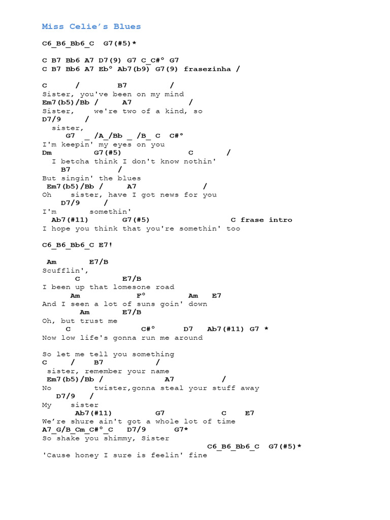 Miss Celie's Blues | PDF