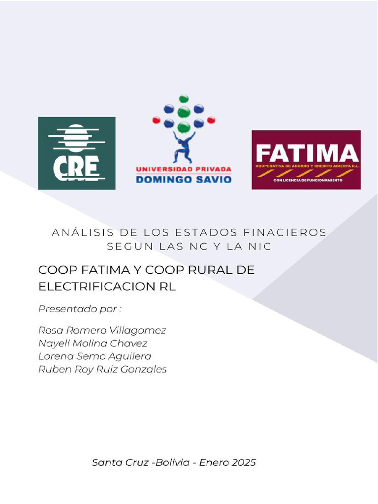 Coop Fatima - CRE ANALISIS DE NORMAS | PDF | Contabilidad | normas internacionales de ...