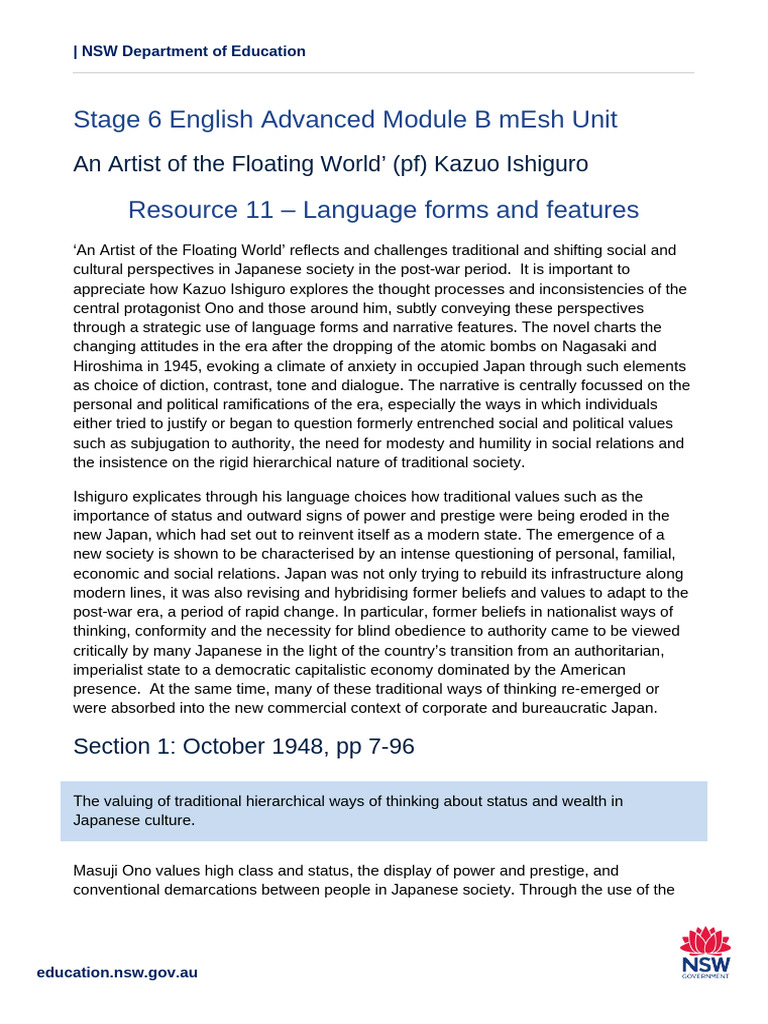 English Advanced Modb Artist Floating World Resource11 s6 | PDF