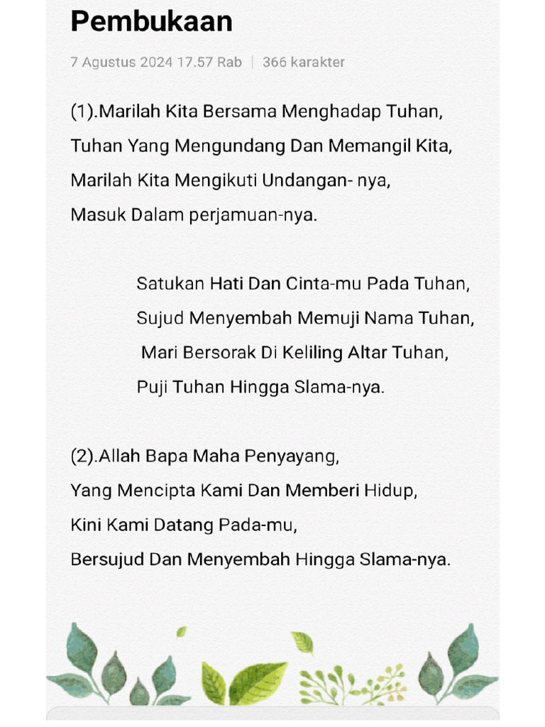 Marilah Memuji Tuhan | PDF